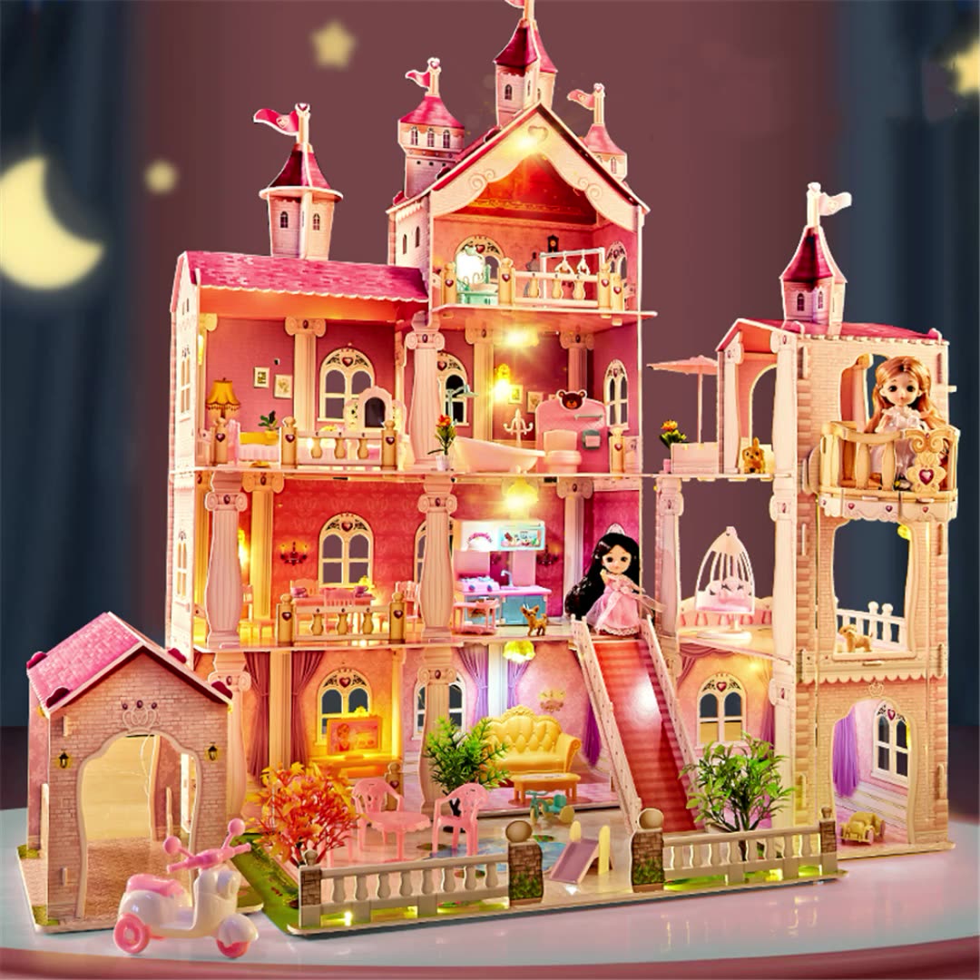 Surprises new real wood doll house