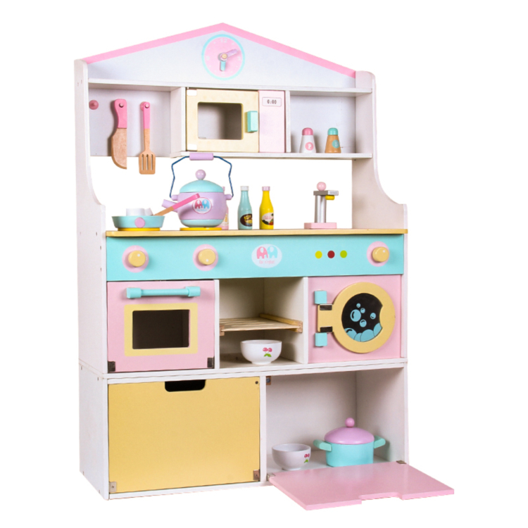 Wooden kids play set cooking wooden kitchen