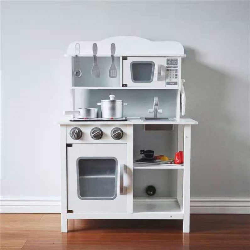 Wooden pretend play toy kitchen for kids